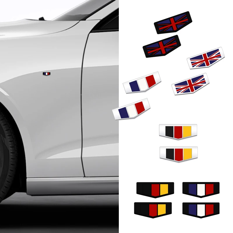 Metal Sticker France Italy Germany National Flag Emblem Car Rear Trunk ...