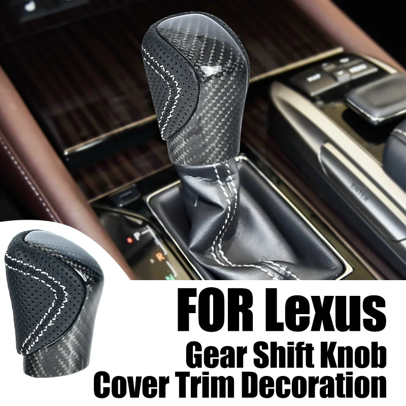 Real-Carbon-Fiber-Leather-Gear-Shift-Knob-For-Toyota-Lexus-ES-GS-450H ...