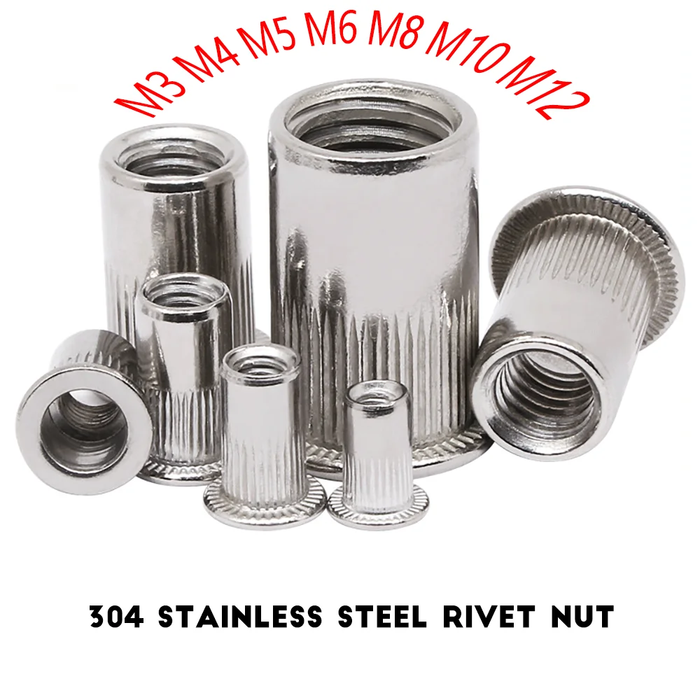 Tuerca de remache de acero inoxidable 304, Uds de remache avellanado ...