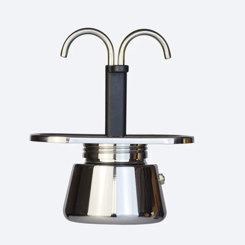 "Compact Stainless Steel Moka Pot – Dual-Cup Espresso Maker for Camping ...
