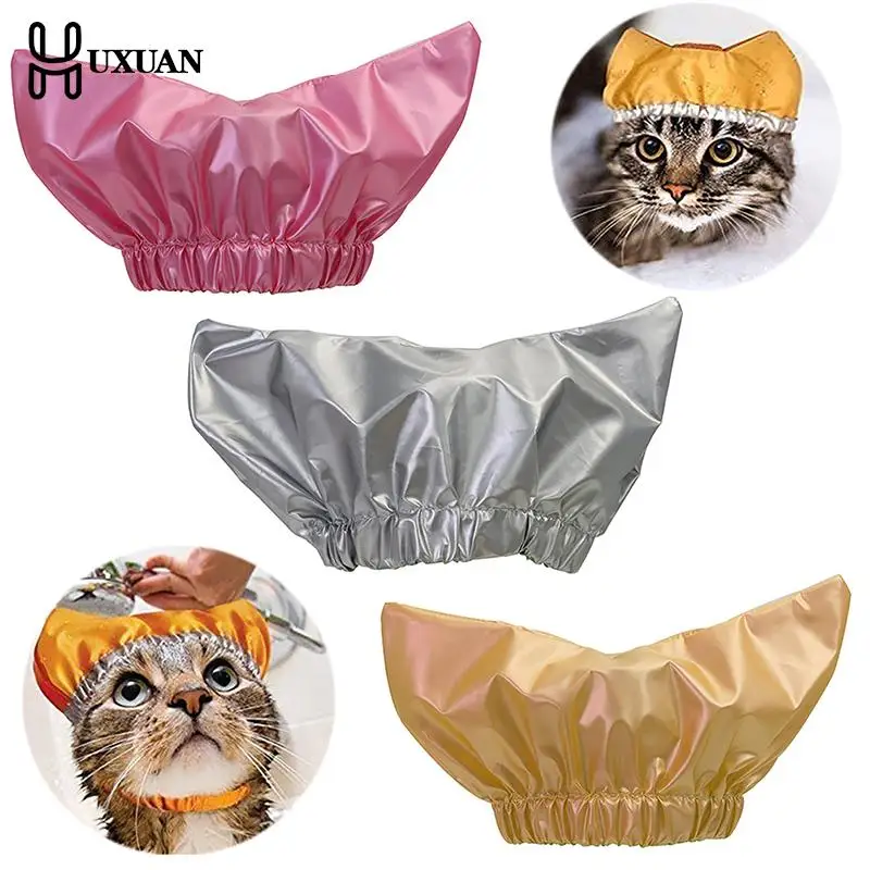 Cat-Bathing-Waterproof-Cap-Cat-Bathing-Anti-ear-Water-Hood-Adjustable ...