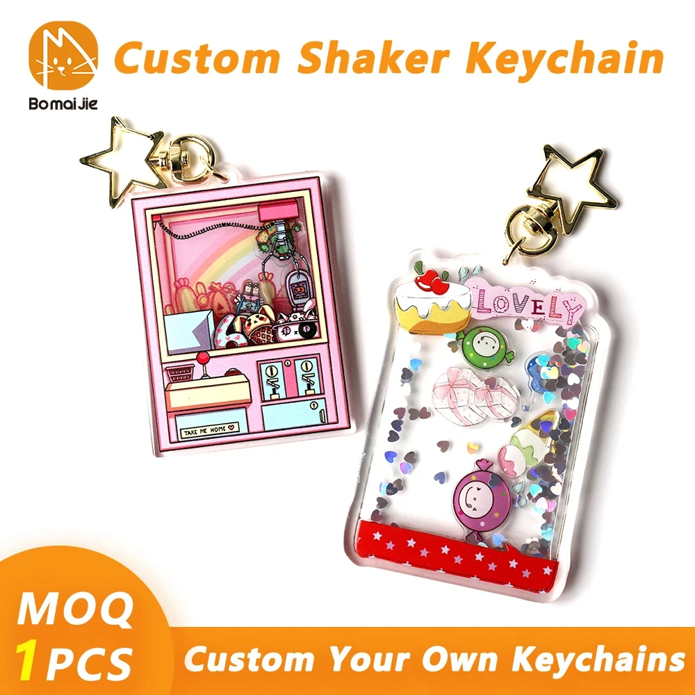 New-Custom-Shaker-Keychain-Anime-Cartoon-Logo-Acrylic-Key-Chain-Photo ...