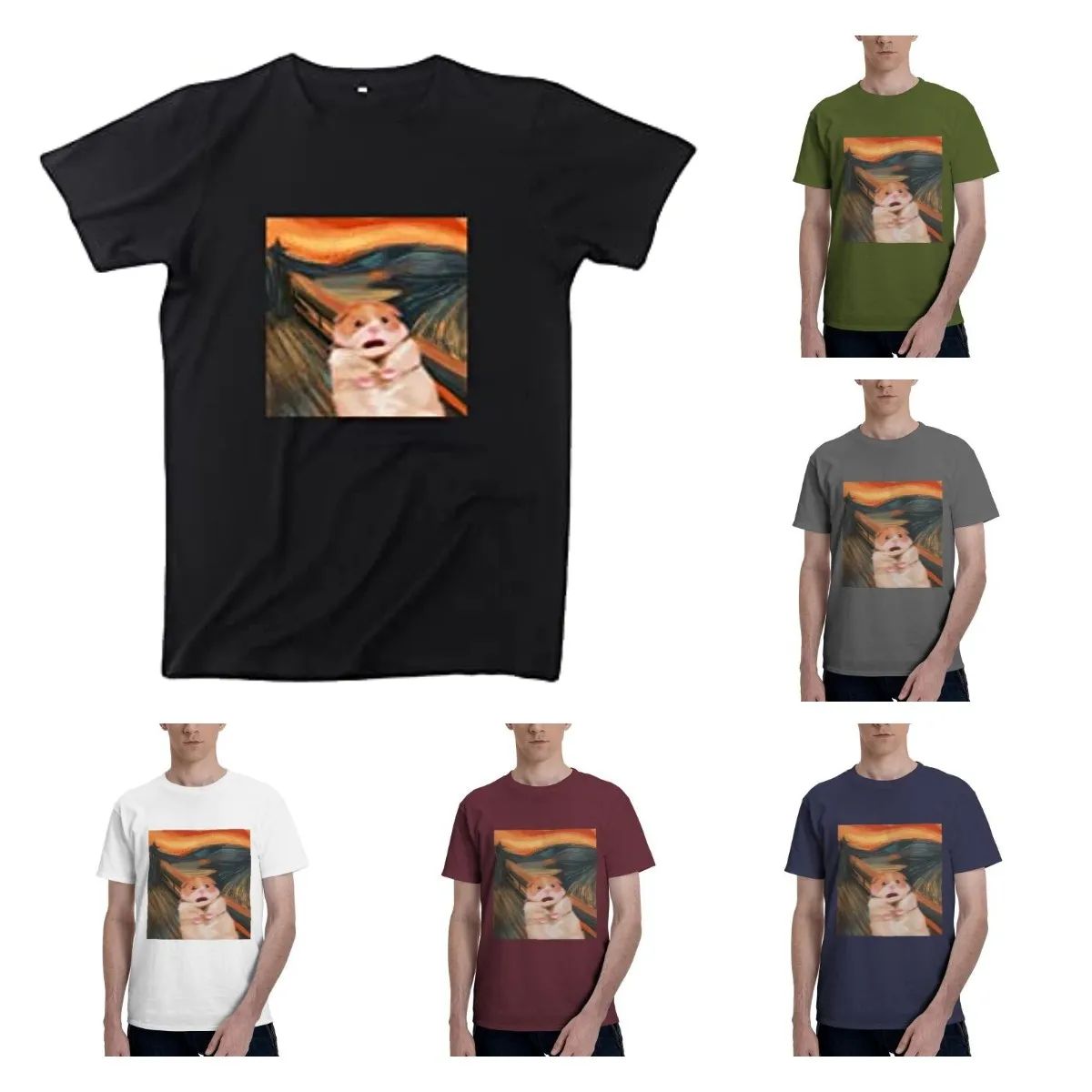 Funny Hamster Graphic Tee Men T Shirt Short Casual Tops Streetwear New ...