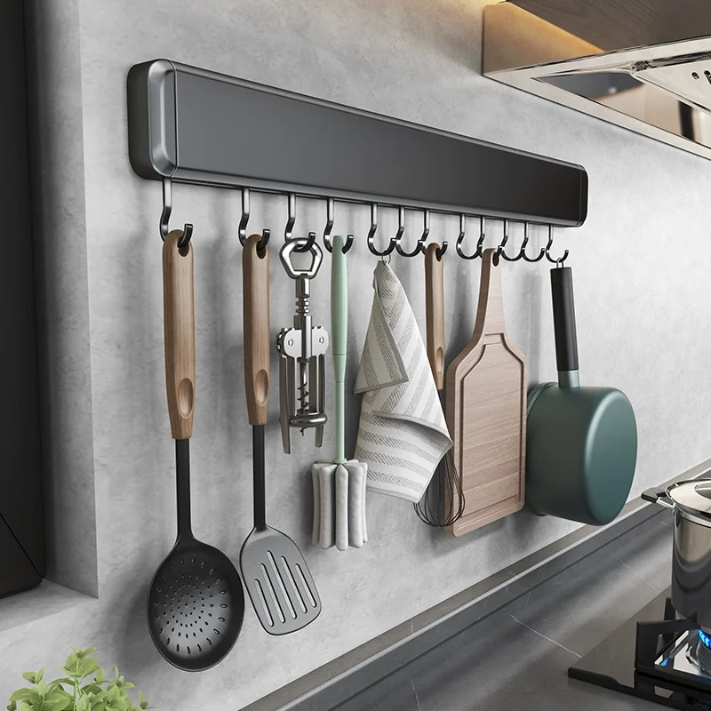 Multi-Hook-Kitchen-Utensil-Rack-Organizer-Storage-shelves-Wall-Mounted ...