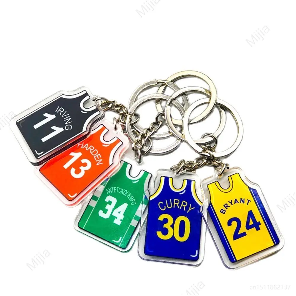 Basketball-Player-Jersey-Shape-Keychain-with-Name-Number-Keyrings-Both ...