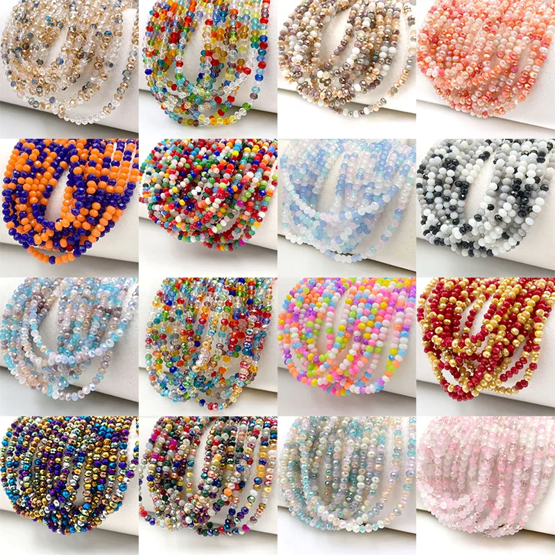 2mm-Rondelle-Glass-Beads-Mixed-Color-Loose-Spacer-Faceted-Flat-Round ...