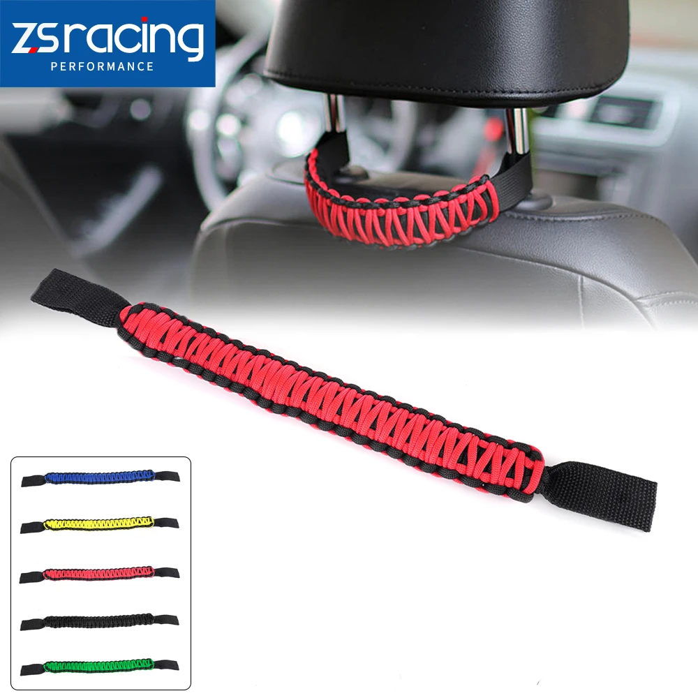 ZS-Universal Seat Headrest Grip Grab Handle Nonslip Paracord Grab ...