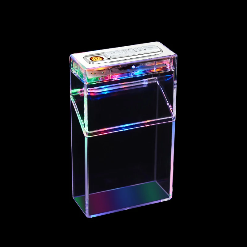 1-Pc-Transparent-LED-Lantern-Cigarette-Case-USB-Lighter-Thick-Smoke ...