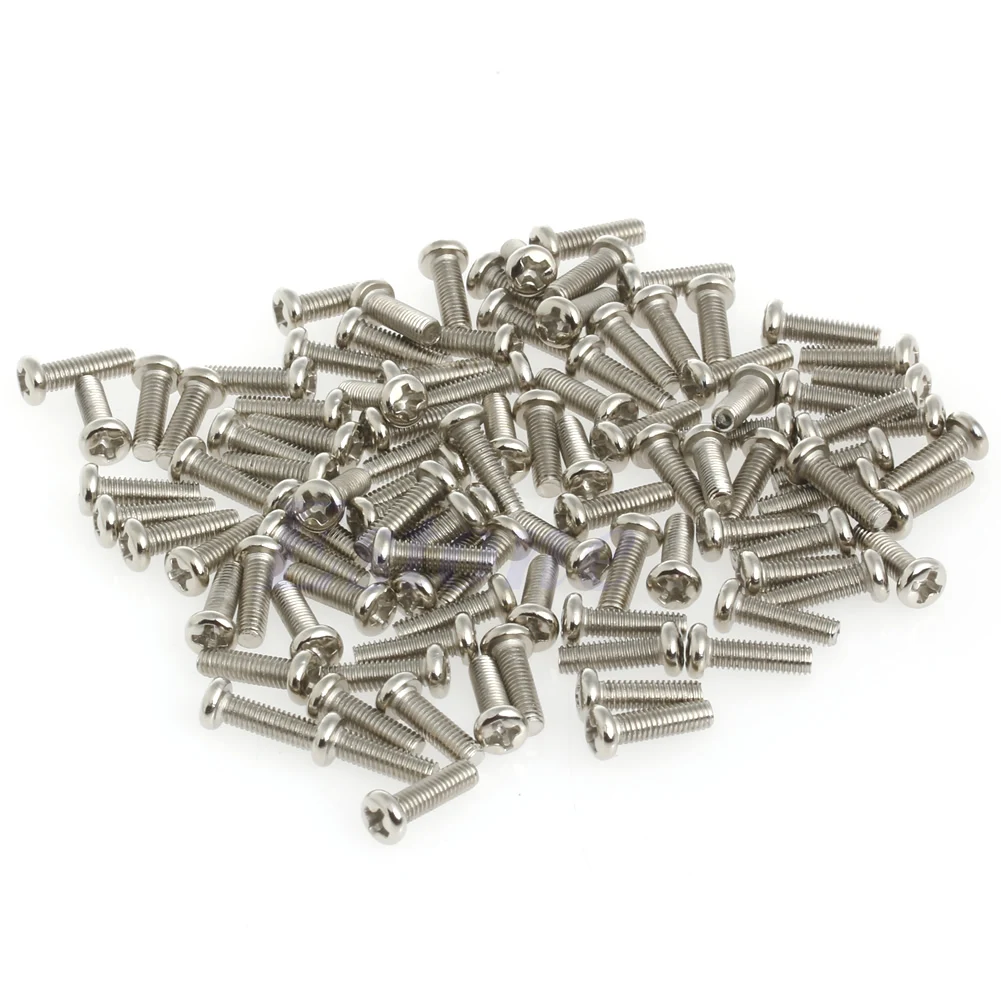 100 Pcs Stainless Steel Fasteners Bolts M3x10mm Metric Pan for Head Scr ...