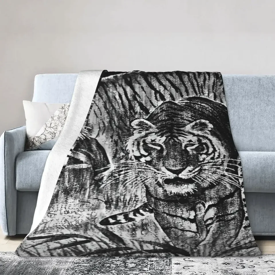 Mexican Tiger Blanket JEUXUS Tiger Blanket, White Tiger Blanket, Tiger