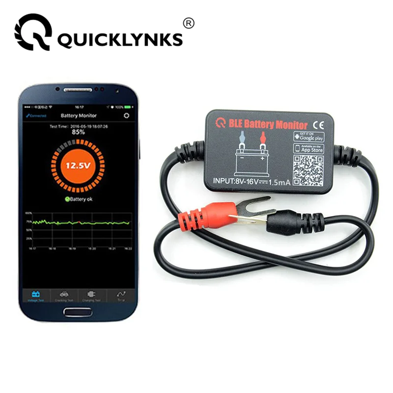 Quicknks Bm2 블루투스 12v 배터리 모니터 자동차 배터리 분석기 테스트 안드로이드 Ios 전화용 배터리 진단 도구