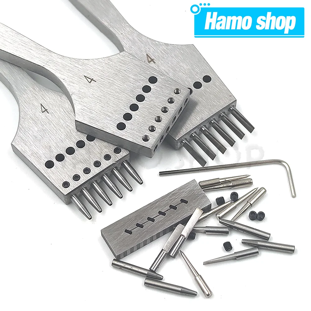 Leather-Craft-Bevel-Chisels-Pricking-Tools-Sewing-Removable-Stitching-Round-Bevel-Hole-Punches ...