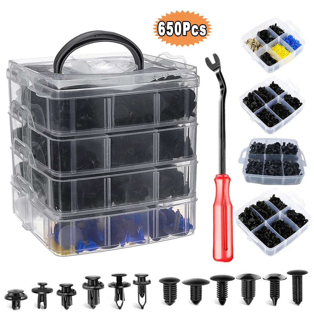 Auto-Fastener-Clips-Mixed-Car-Body-Push-Pin-Rivet-Bumper-Door-Trim ...
