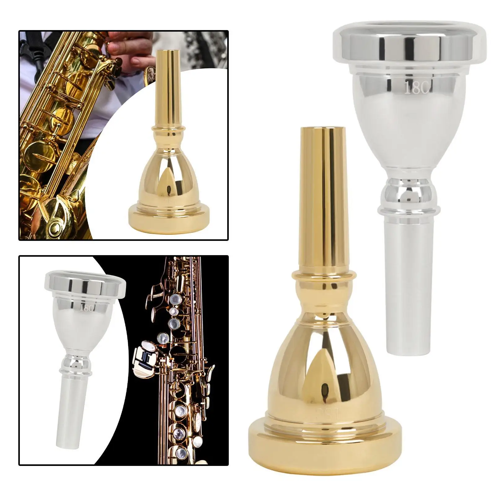 Brass Tuba Mouthpiece Easy to Use Tuba Parts Professional Portable with ...
