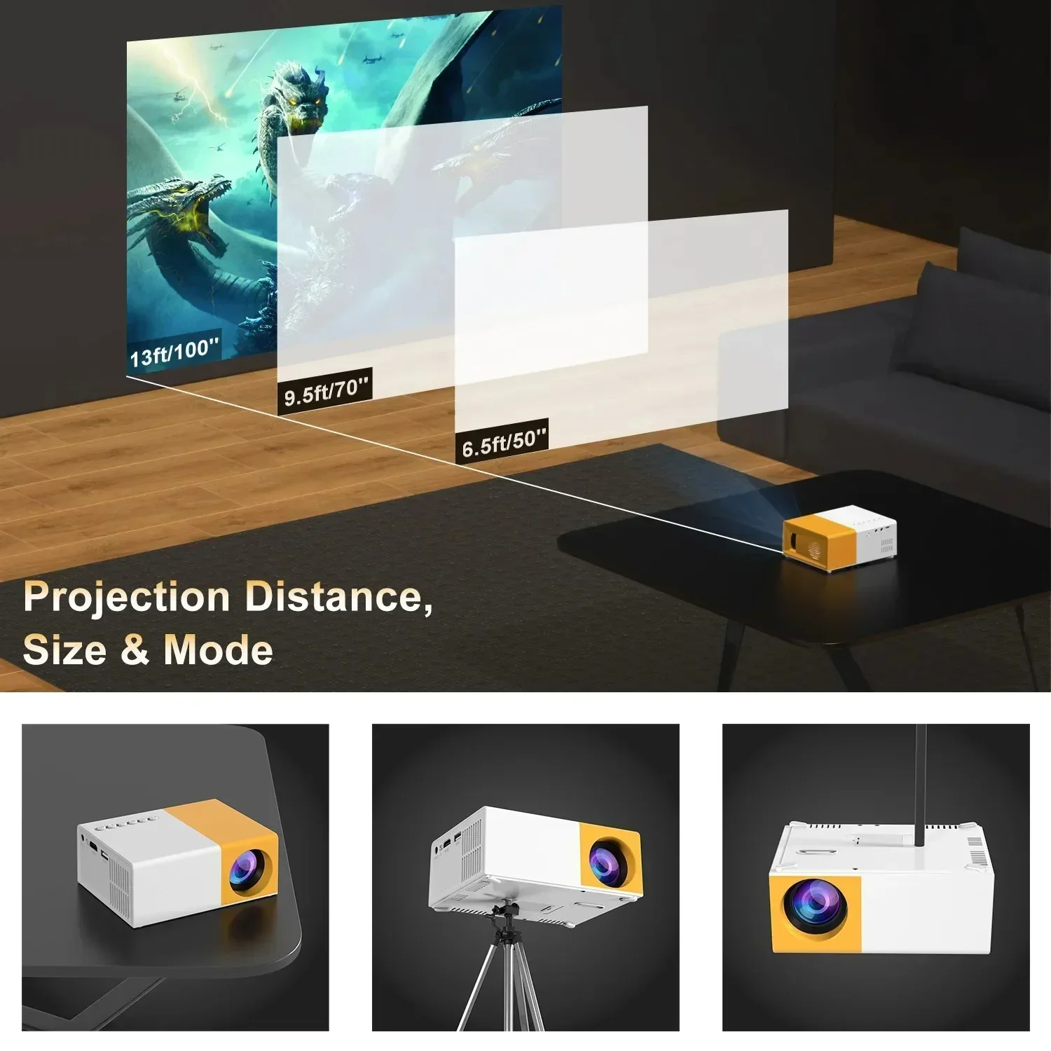 YG300-MINI-Projector-Portable-Home-Theater-Smart-TV-Laser-Beamer-3D ...