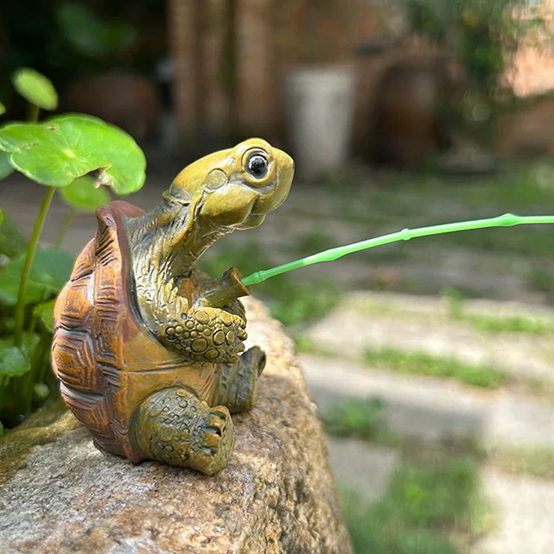 1PC-Creative-Rope-Fishing-Turtle-Statue-Simulation-Turtle-Resin ...