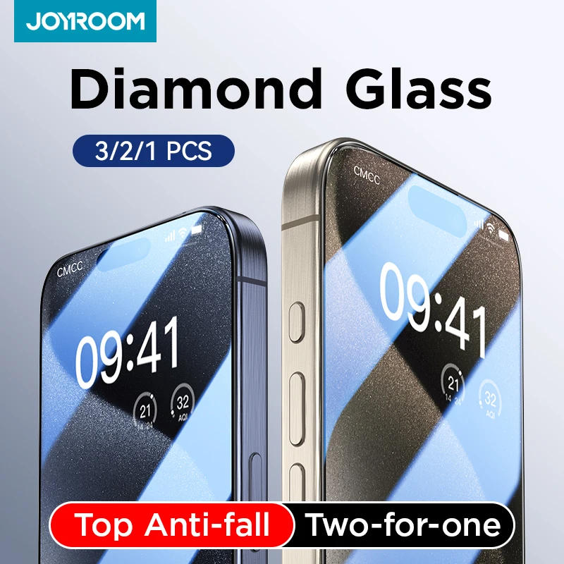 Joyroom 1/2/3PCS Full Screen Tempered Glass For iPhone 15 Pro Max HD ...