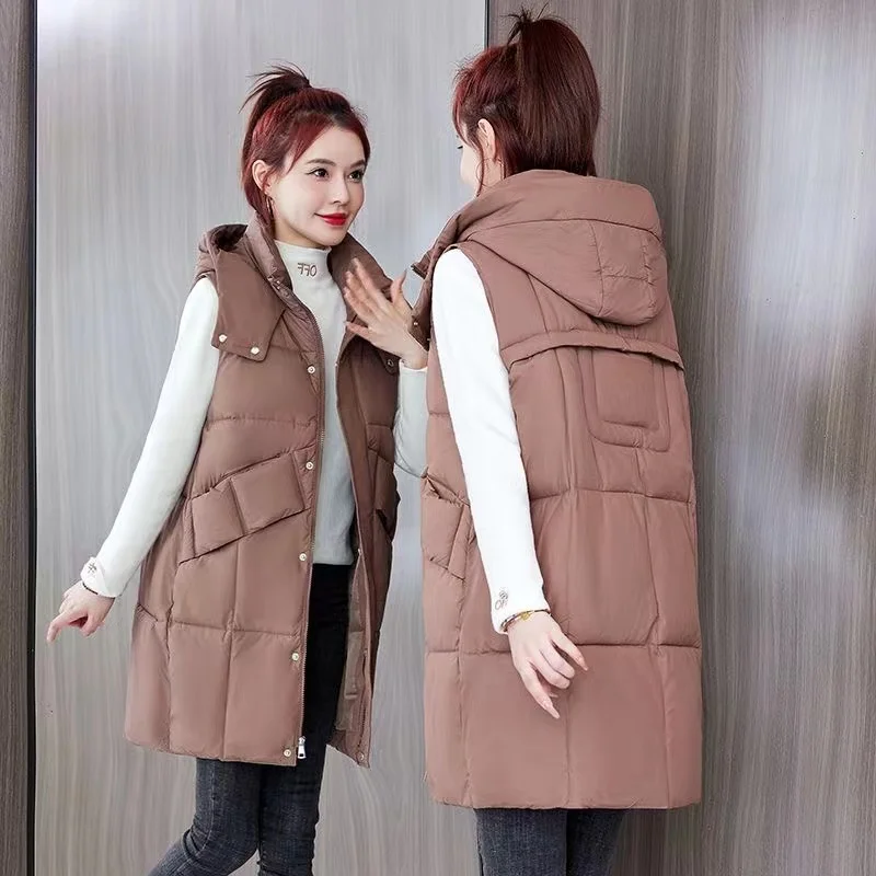 Detachable-Hooded-Cotton-Vest-For-Women-Autumn-Winter-Jacket-Korean-Mid ...