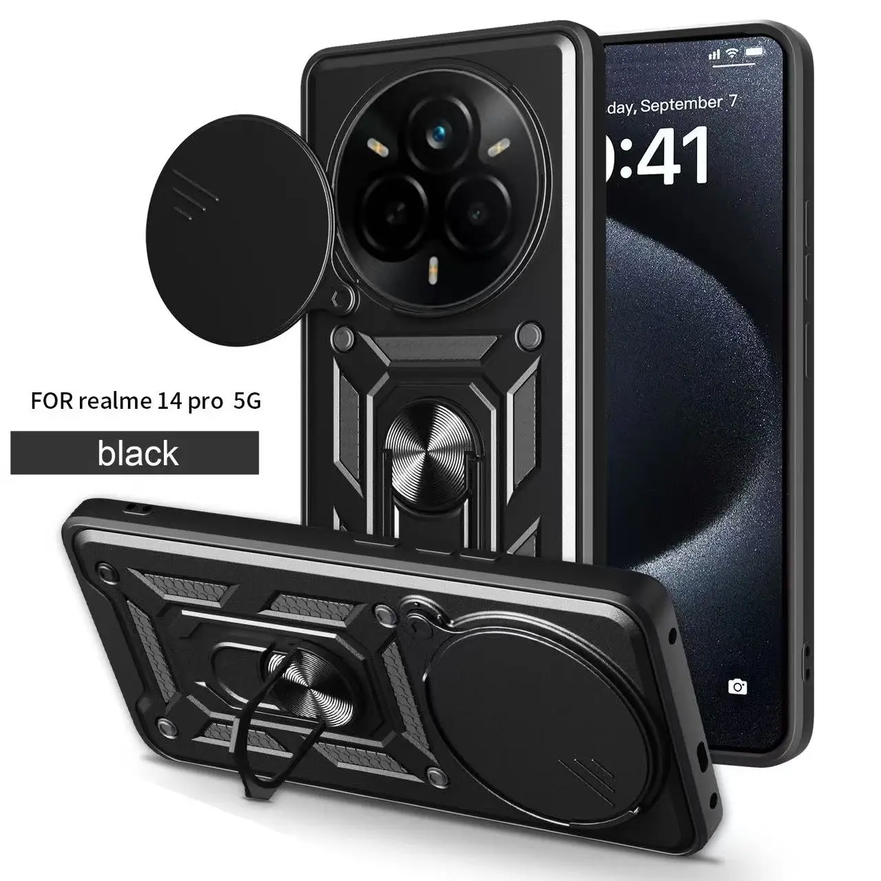 Case for Redmi Note 14 Pro Plus 4G 5G 14C 14R Ring holder Stand Car ...