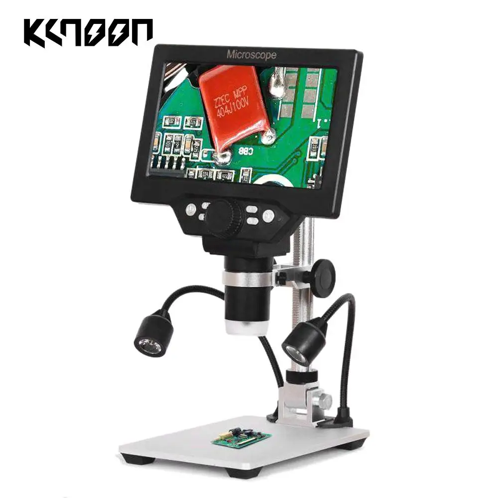 Kknoon G1200 Digital Microscope 7 Inch Large Color Screen Large Base ...