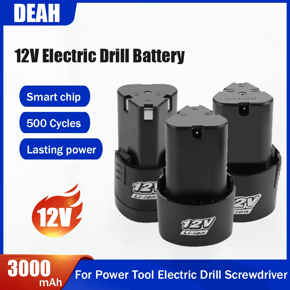 12V 3000mAh Rechargeable Llithium Battery For Power Tools Electric ...