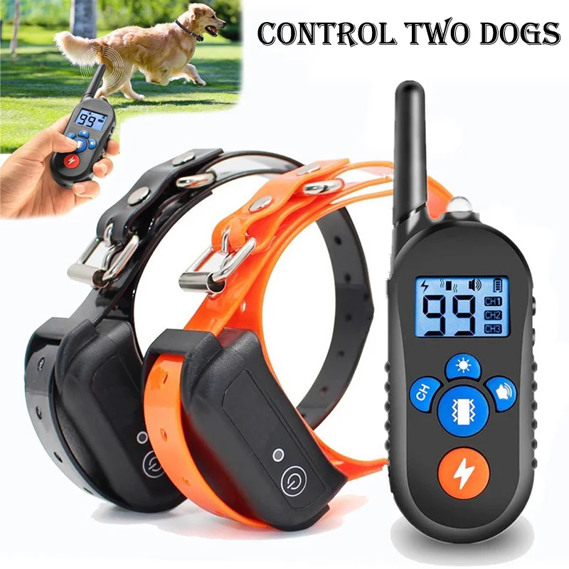 Pet-Dog-800m-Training-Collar-Remote-Control-Electric-Shock-Warning ...