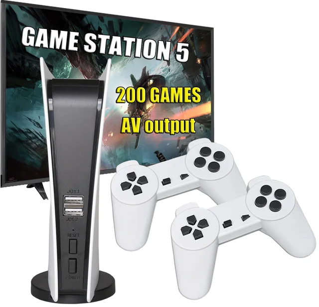 GS5 Game Station 5 Console TV Video Game Consola AV Output USB Wired Controller 200 Retro Games ...