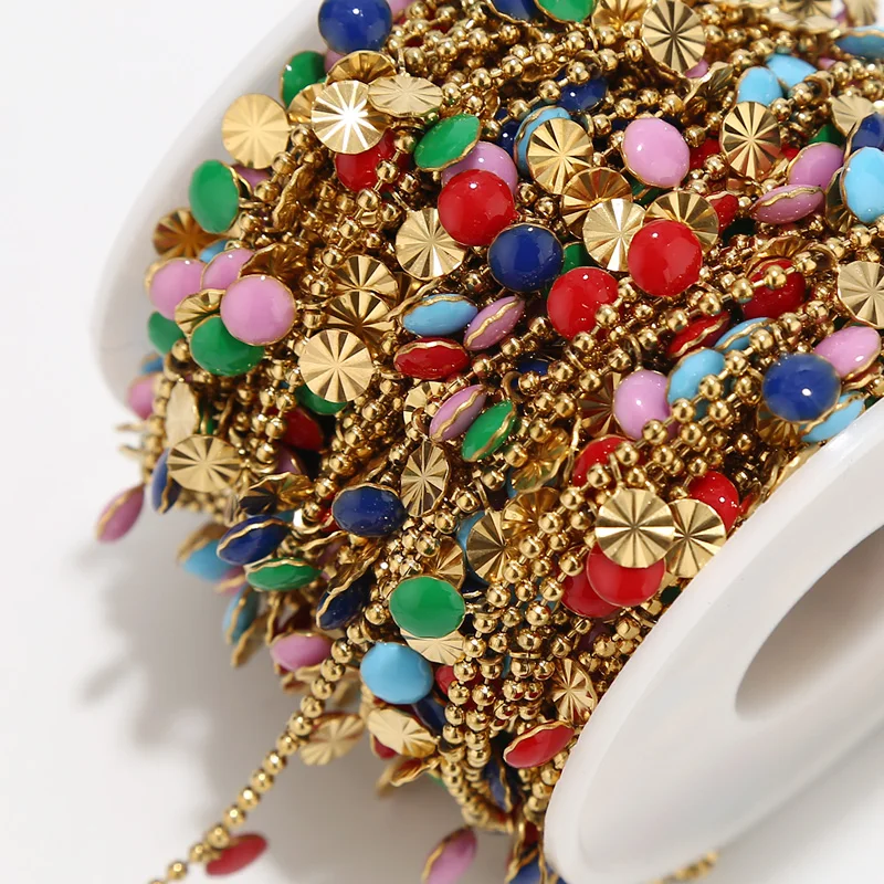 2MM width Enameled colorful Stainless Steel Ball Chain Bead Chain Bulk ...