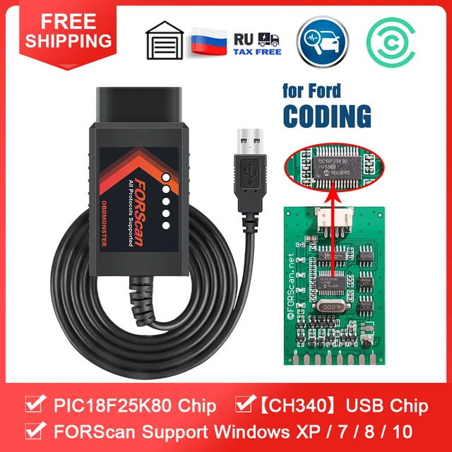 Upgrade ELM327 HS CAN/ MS CAN For FORScan Pro Car Scan Tool, 40% OFF