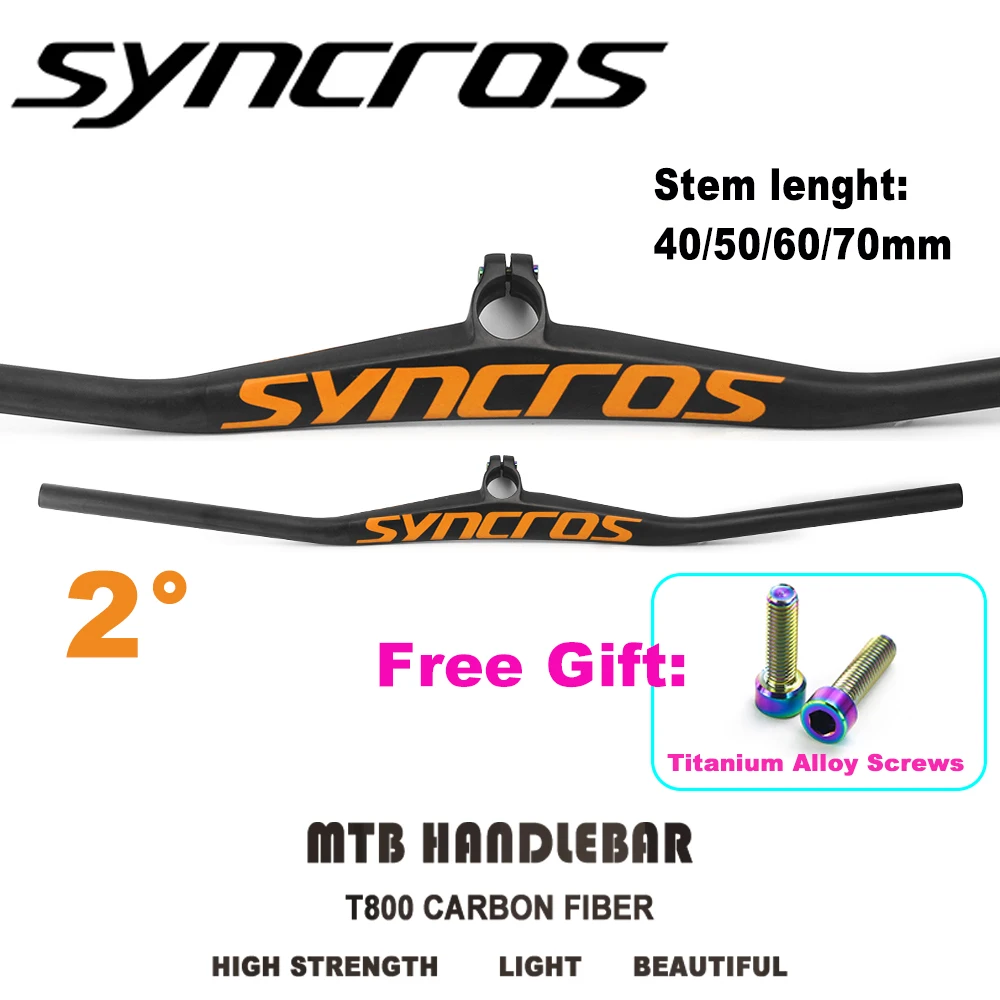 SYNCROS-MTB-Carbon-Handlebar-One-shaped-Integrated-Bicycle-Riser ...