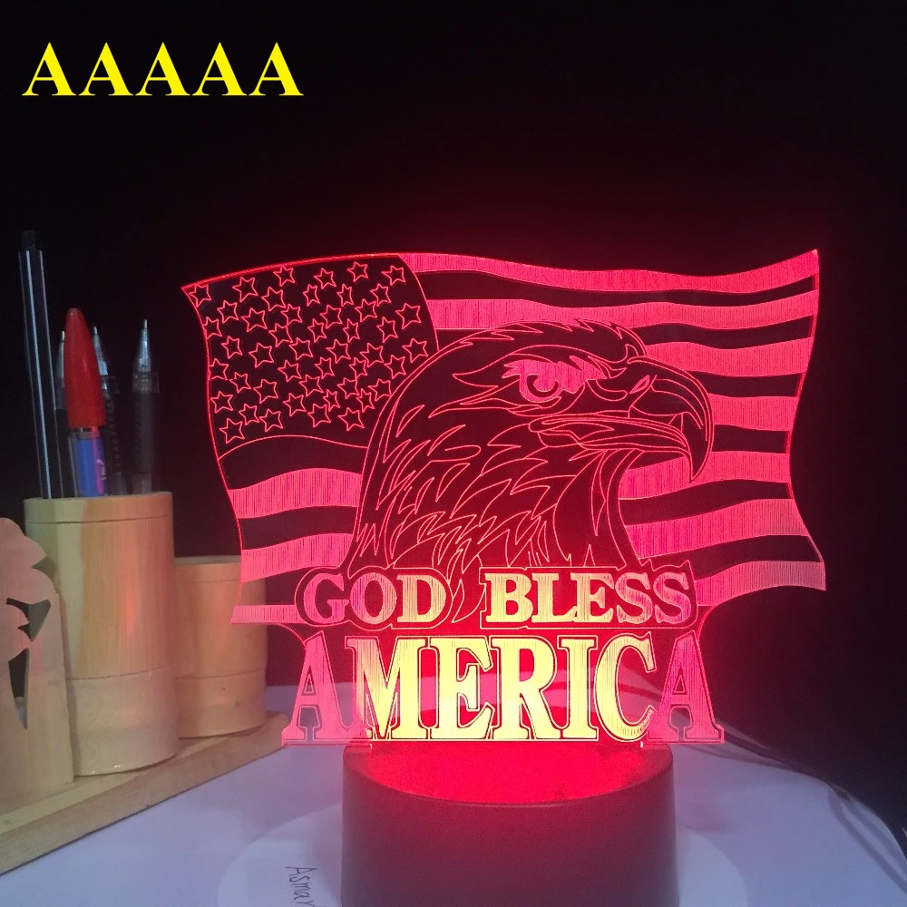 American Flag At Night Lighting