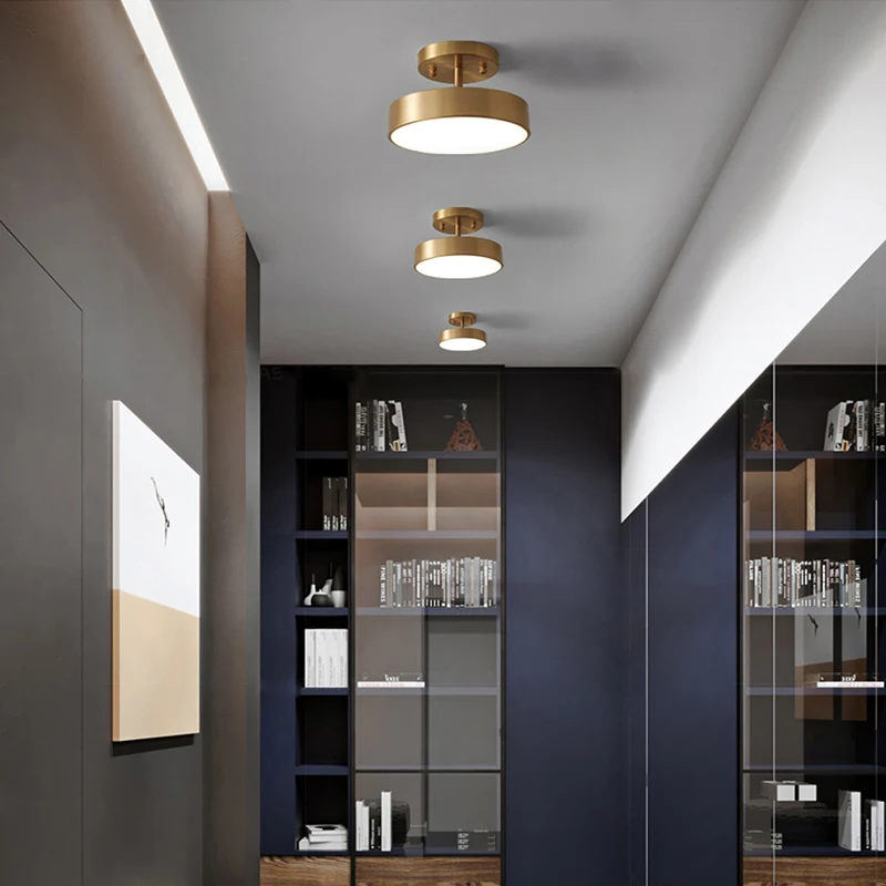 Moderne-LED-Decken-leuchte-Kupfer-lampe-f-r-Schlafzimmer-Wohnzimmer ...