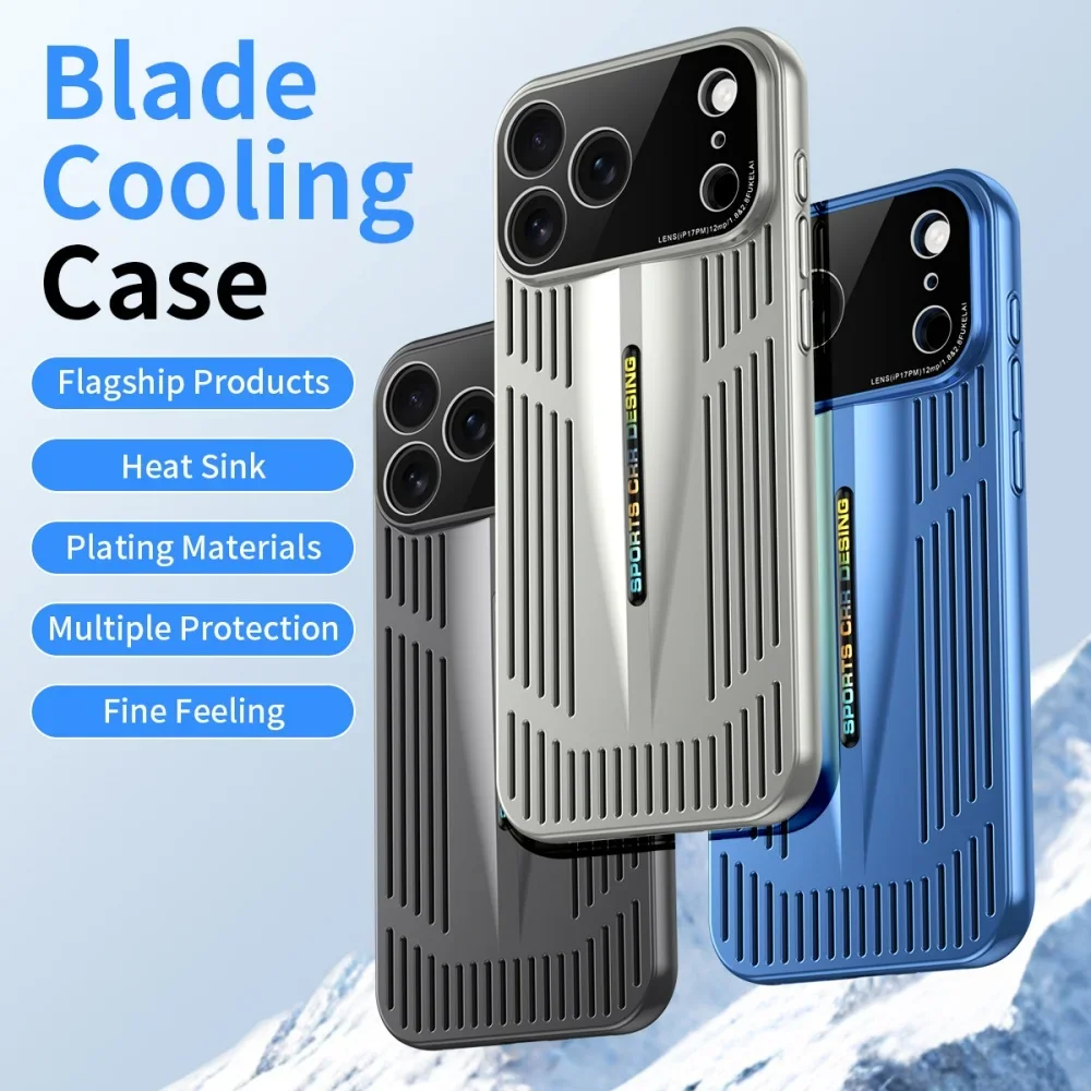 Blade Cooling Protective Phone Case for IPhone 17 Air 16 15 14 Plus 13 ...