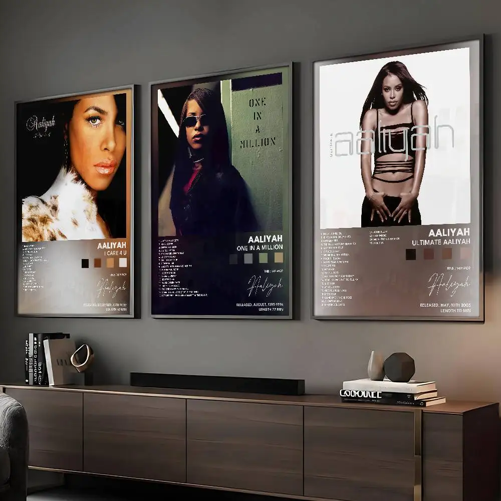 Singer Aaliyah Poster Sticky Wall Art Printing Waterproof Home Living ...