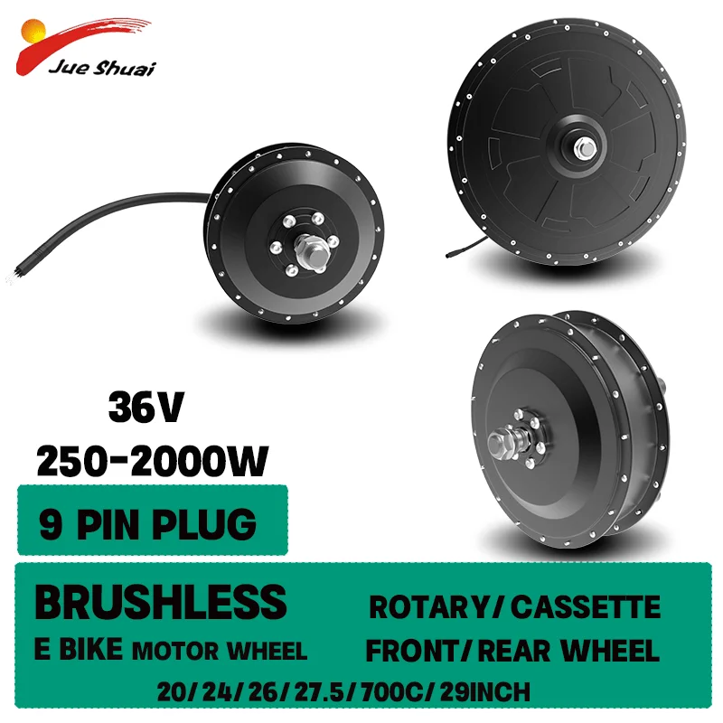 Electric Bike Motor 36V 48V 250W 350W 500W 1000W 1500W 2000W Brushless ...
