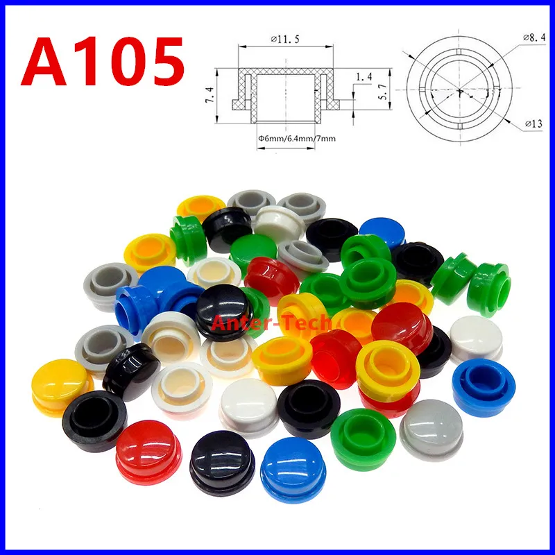 50pcs for 12*12MM cylindrical smooth switch micro switch button cover ...