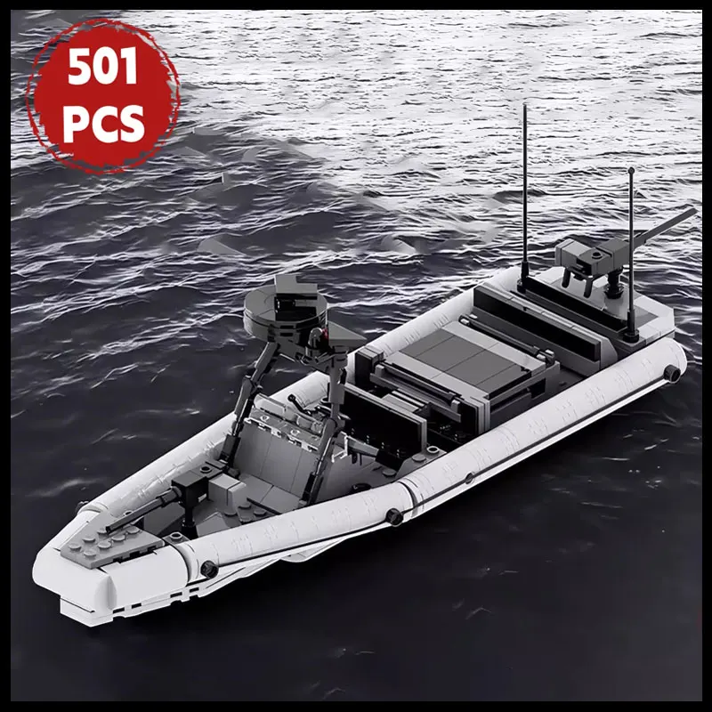 Moc Inflatable Boat Model Building Blocks Military Ship MOC-147311 ...