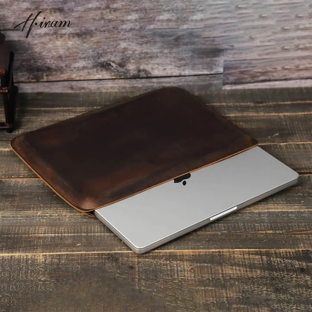 Capa de couro genuíno para macbook pro 14 polegada 2021 a2442 portátil ...