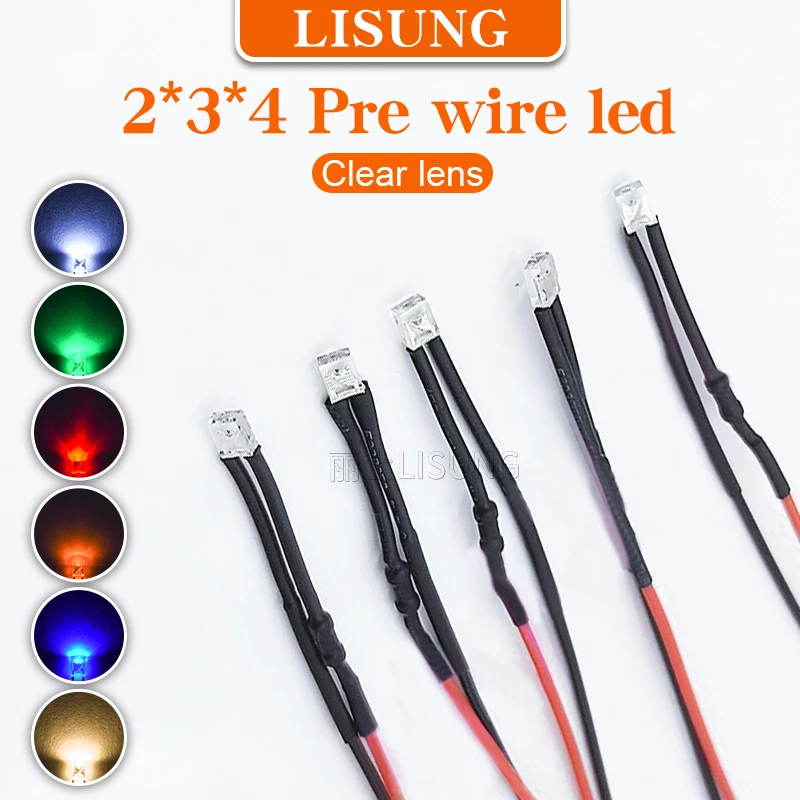 10pcs-bag-Dc-3v-6v-12v-24v-220v-Pre-Wire-234-Led-2x3x4mm-Square-Red ...
