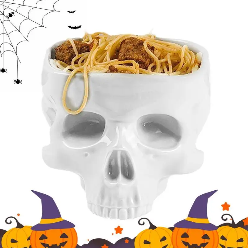 Halloween-Food-Serving-Bowls-Candy-Dish-Skull-Head-Serving-Tray-Snack ...