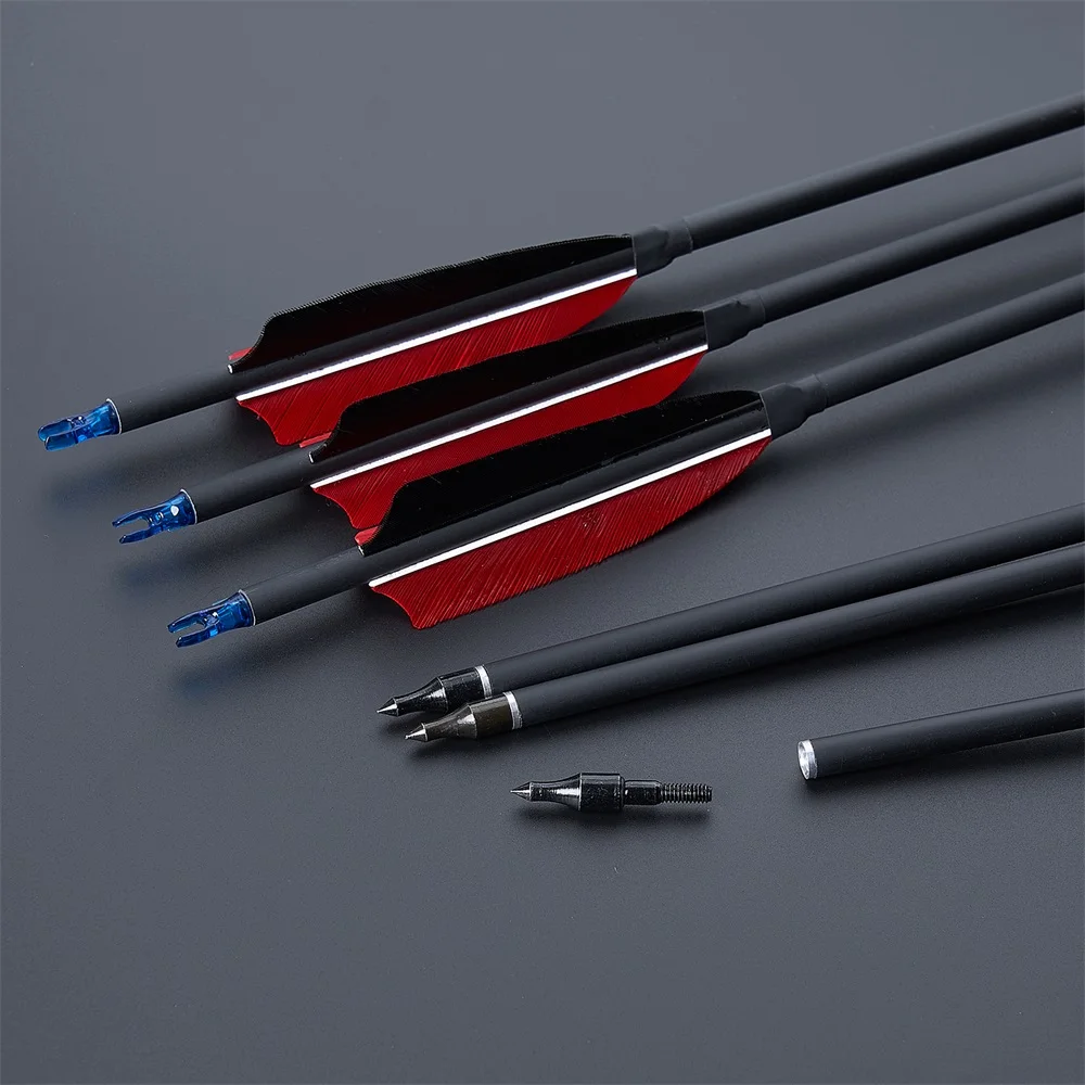 6-12pcs-Bow-Arrows-Archery-Arrow-4-inch-Feather-Carbon-Arrow-31-5inch ...