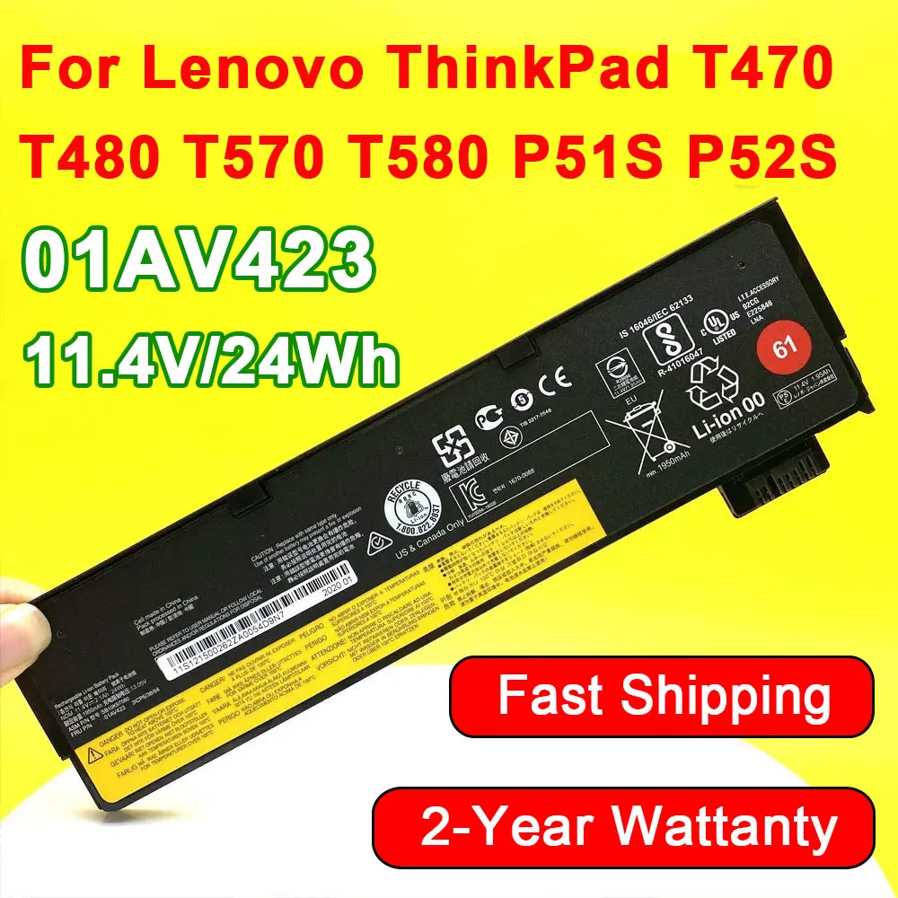 01AV423-Laptop-Battery-For-Lenovo-ThinkPad-T470-T480-T570-T580-P51S ...