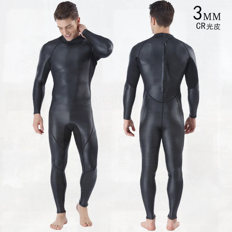 Wetsuit Men 3MM Open Water Leather Wetsuit CR Smooth Skin Open Cell One ...