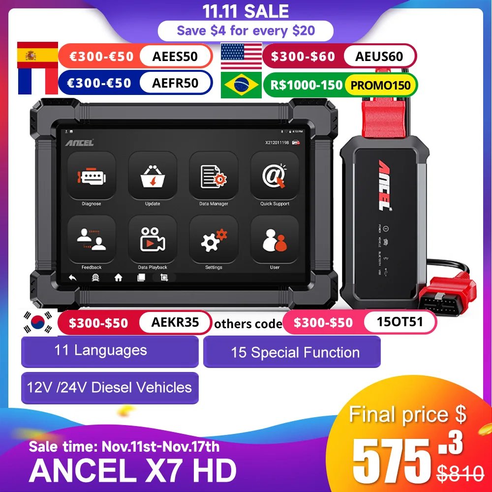 ANCEL-X7-HD-Heavy-Duty-Truck-Diagnostic-Tool-Full-System-12V-24V-Oil ...