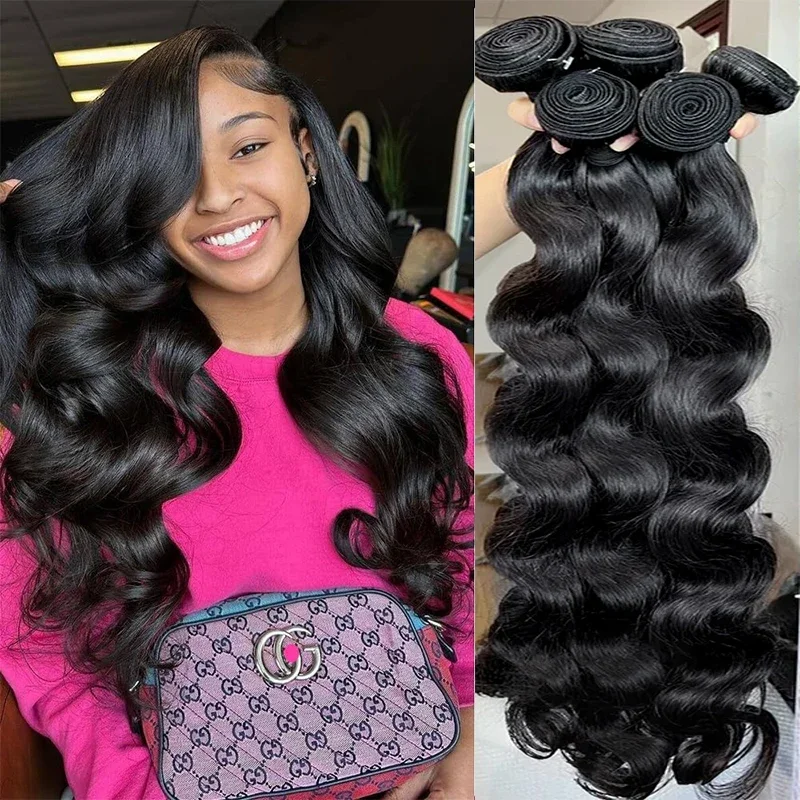 Body-Wave-Bundles-Human-Hair-Brazilian-Weaving-Hair-Glueless-Weave ...