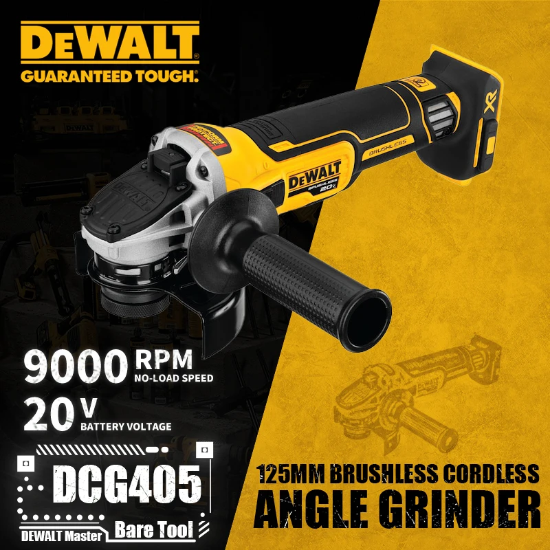 DEWALT-DCG405-125MM-4-5in-Brushless-Cordless-SLIDE-SWITCH-SMALL-ANGLE ...