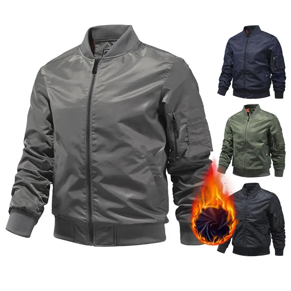 Solid-Color-Jacket-Windproof-Stand-Collar-Men-s-Outdoor-Jacket-with ...