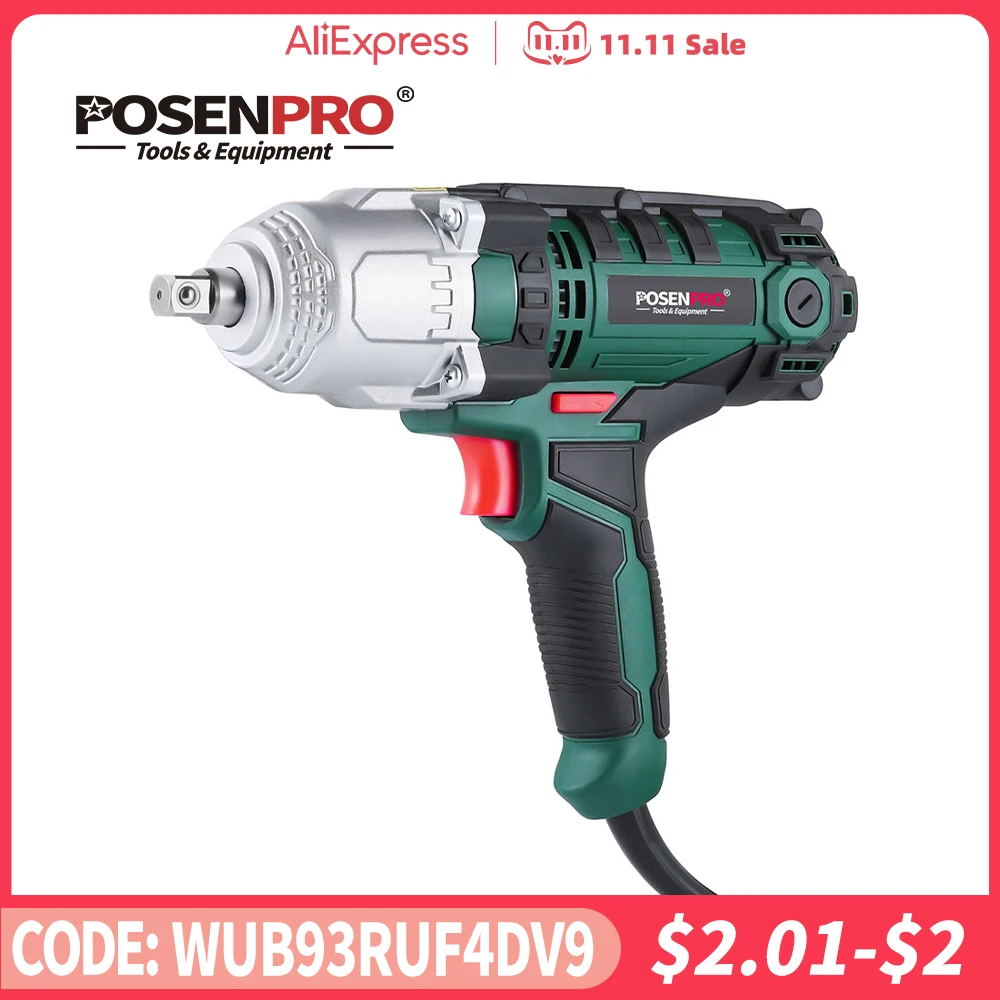 550w Electric Impact Wrench 500nm Max Torque 1/2 Inch 2m Rubber Cable ...