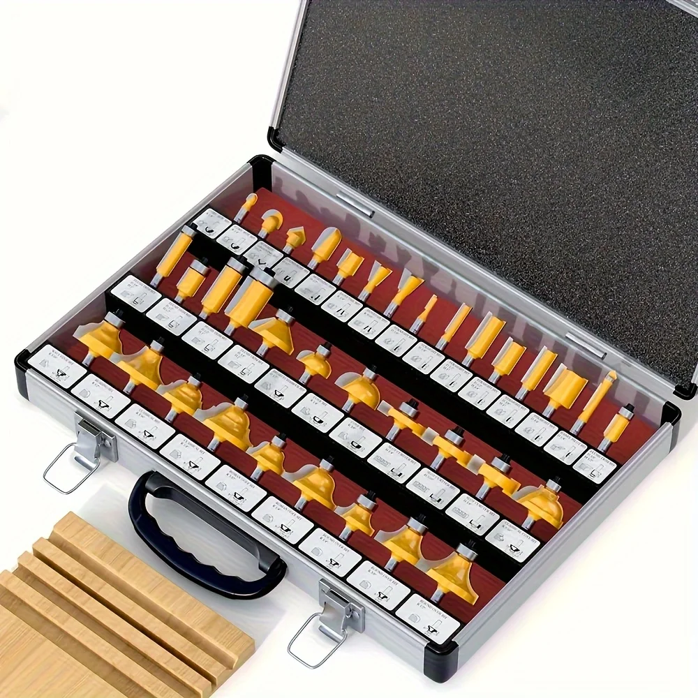 35 Pieces/Set Carbide Tipped Router Bits, 1/4 Inch Shanks, Woodworking ...