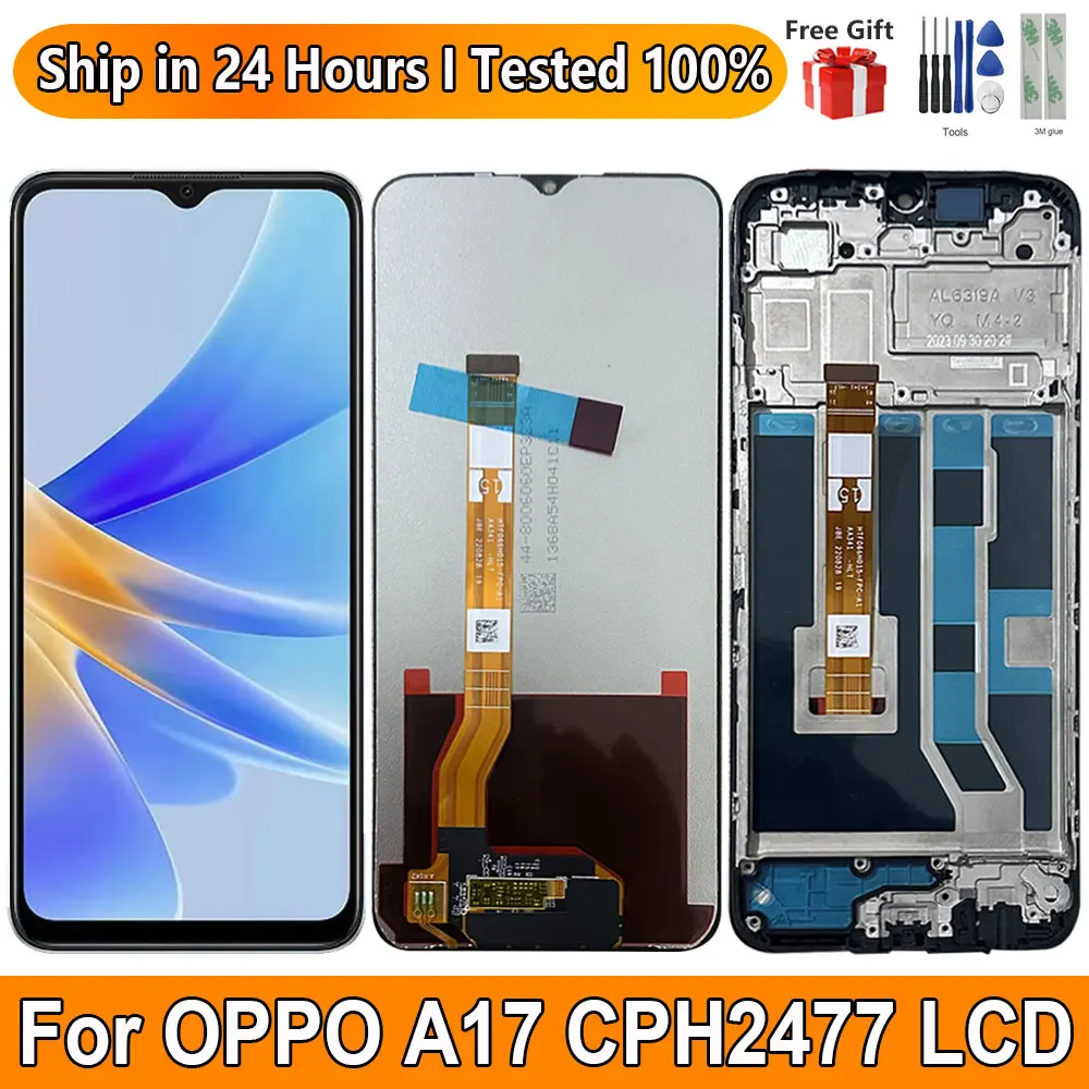 6.56'' For Oppo A17 CPH2477 LCD Display with frame, Touch Screen Panel ...